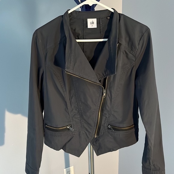 CAbi | Jackets & Coats | Cabi Gray Twilight Moto Jacket Style 323 Size ...